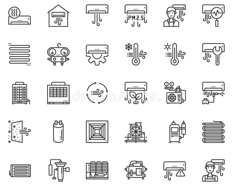 HVAC Systems Icon Vector , Air Conditioning, Indoor Air Quality Stock ...