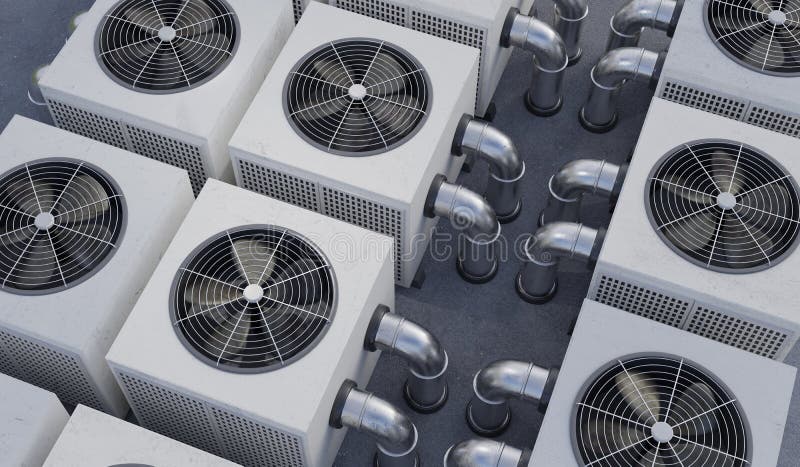 HVAC Units Heating, Ventilation and Air Conditioning. 3D Rendered ...