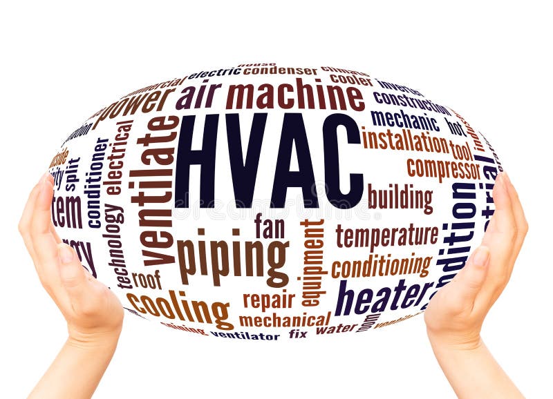 HVAC Word Cloud Hand Sphere Concept Stock Image - Image of repair ...