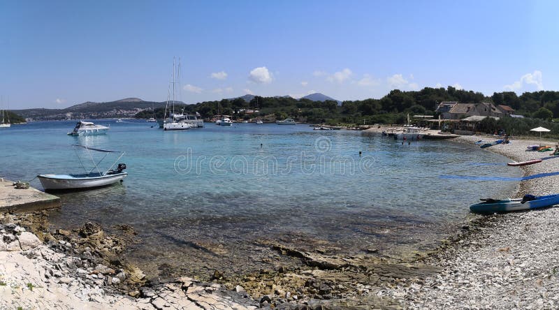 Hvar, Dalmatia/Croatia; 06/05/2018: a Panoramic View of the Mlini Beach ...