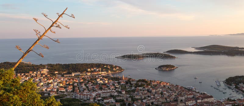 Hvar Island Panoramic view editorial photo. Image of buda - 65188116