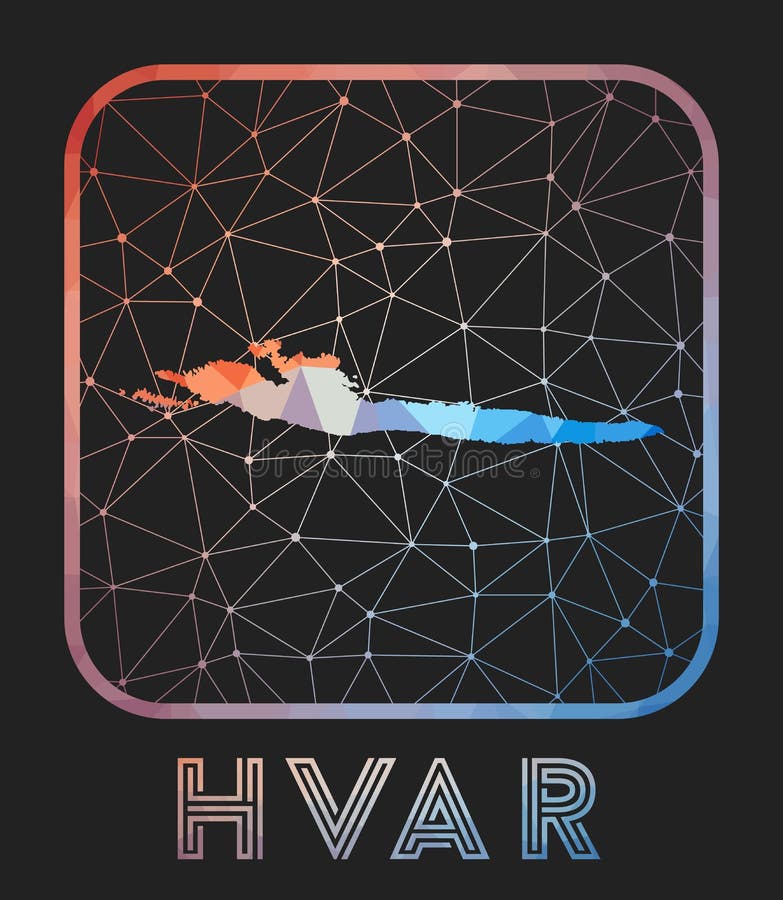 Hvar map design. stock vector. Illustration of gradient - 178667168