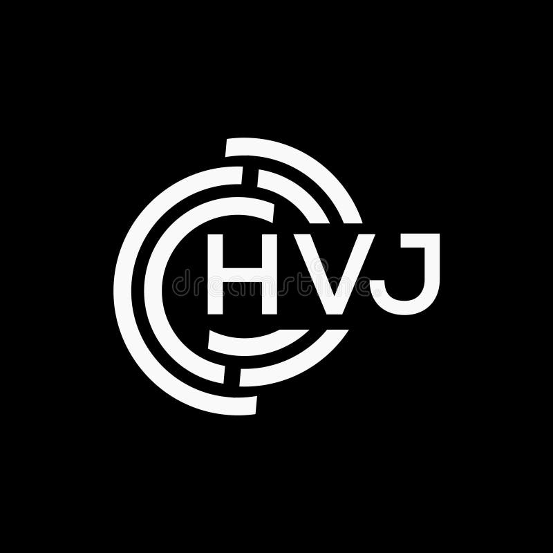 HVJ Letter Logo Design on Black Background. HVJ Creative Initials ...