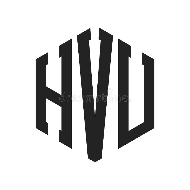 HVU Logo Design. Initial Letter HVU Monogram Logo Using Hexagon Shape ...