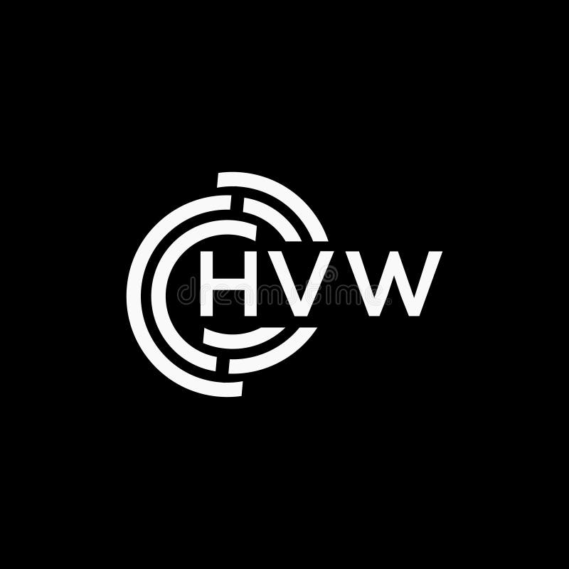 HVW Letter Logo Design on Black Background. HVW Creative Initials ...