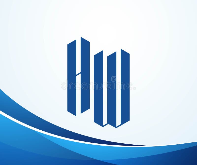 HW Alphabet Letter Logo Design Template Elements Stock Vector ...