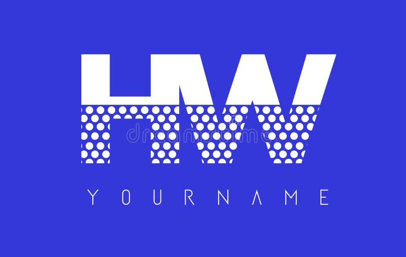 HW H W Dotted Letter Logo Design with Blue Background. Stock Vector ...