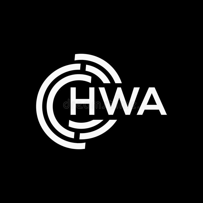 HWA Letter Logo Design on Black Background. HWA Creative Initials ...
