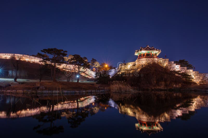 Hwaseong Fortress in Suwon. Stock Photo - Image of castle, fortress ...