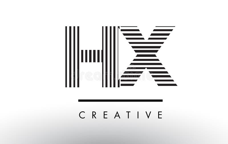 HX H X Black and White Lines Letter Logo Design. Stock Vector ...