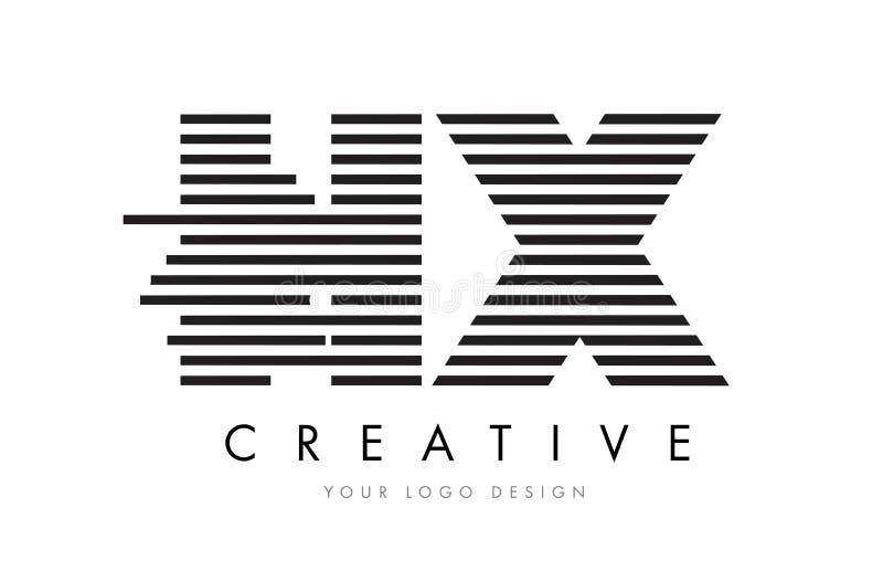 HX H X Zebra Letter Logo Design with Black and White Stripes Stock ...