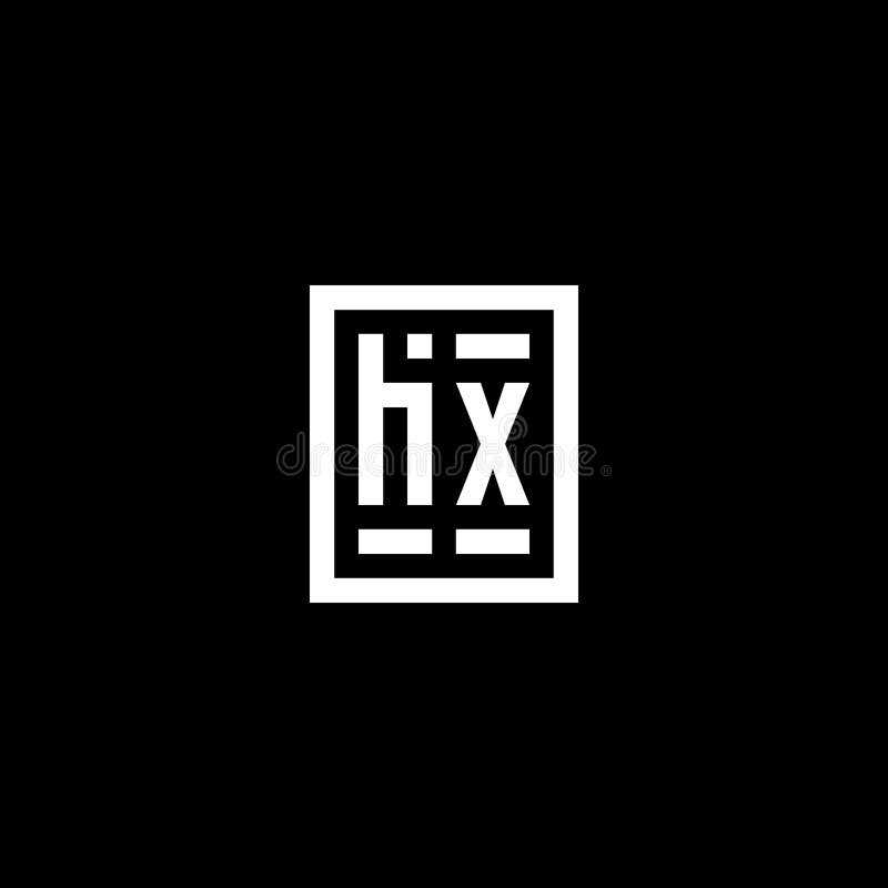 HX Initial Logo with Square Rectangular Shape Style Stock Illustration ...