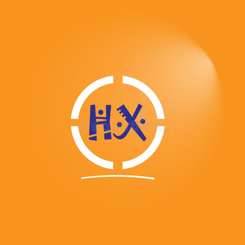 HX Text Logo Design stock vector. Illustration of orange - 261167588