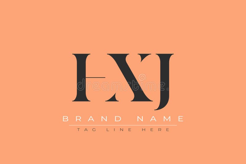 HXJ Abstract Letter Logo Design Stock Vector - Illustration of ...