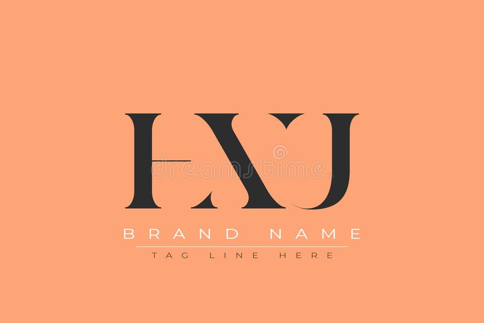 HXU Abstract Letter Logo Design Stock Vector - Illustration of letter ...