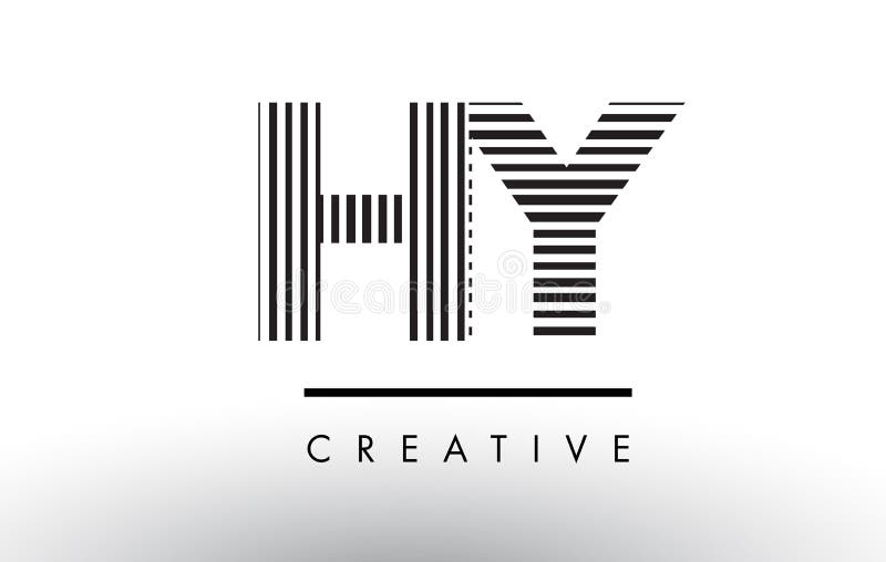 HY H Y Black and White Lines Letter Logo Design. Stock Vector ...