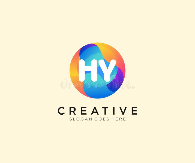 HY Initial Logo with Colorful Circle Template Vector Stock Vector ...