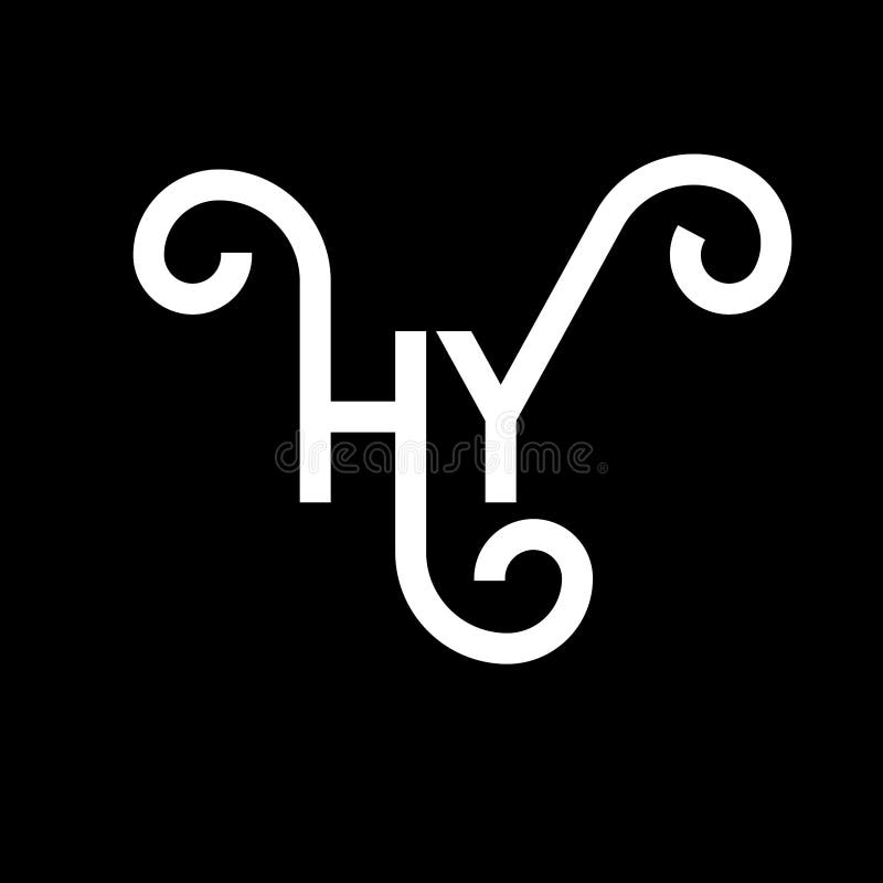 HY Letter Logo Design on Black Background. HY Creative Initials Letter ...