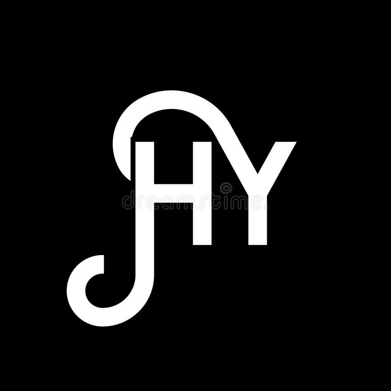 HY Letter Logo Design on Black Background. HY Creative Initials Letter ...