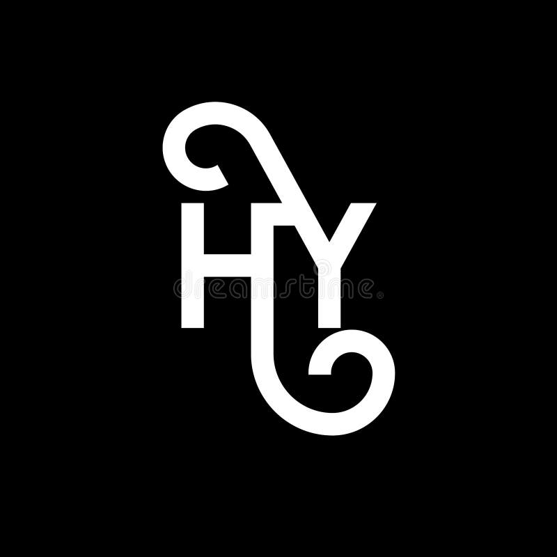 HY Letter Logo Design on Black Background. HY Creative Initials Letter ...