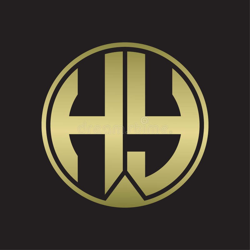 HY Logo Monogram Circle with Piece Ribbon Style on Gold Colors Stock ... HY Logo Monogram Circle with Piece Ribbon Style on Gold Colors Stock ...
