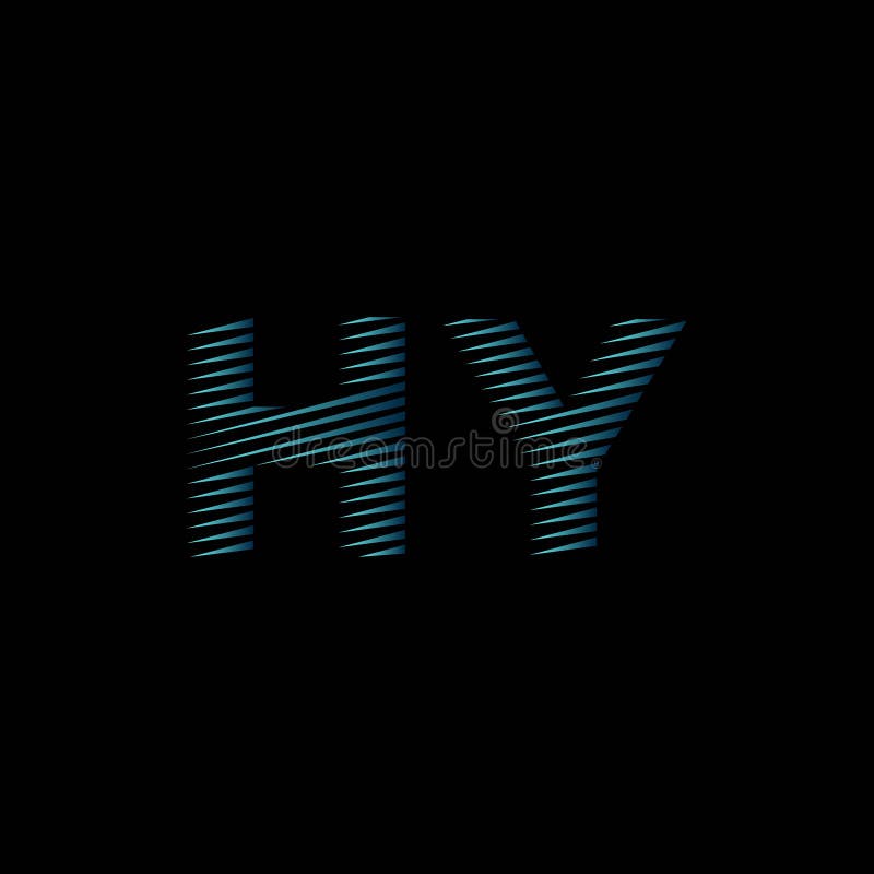 HY Monogram Lines Style Blue Light Vector Stock Vector - Illustration ...