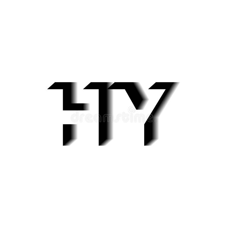 HY Monogram Shadow Shape Style Stock Vector - Illustration of company ...