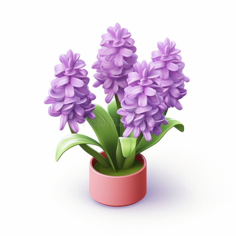 Hyacinth 3d Icon: Cartoon Clay Material with Nintendo Isometric Spot ...
