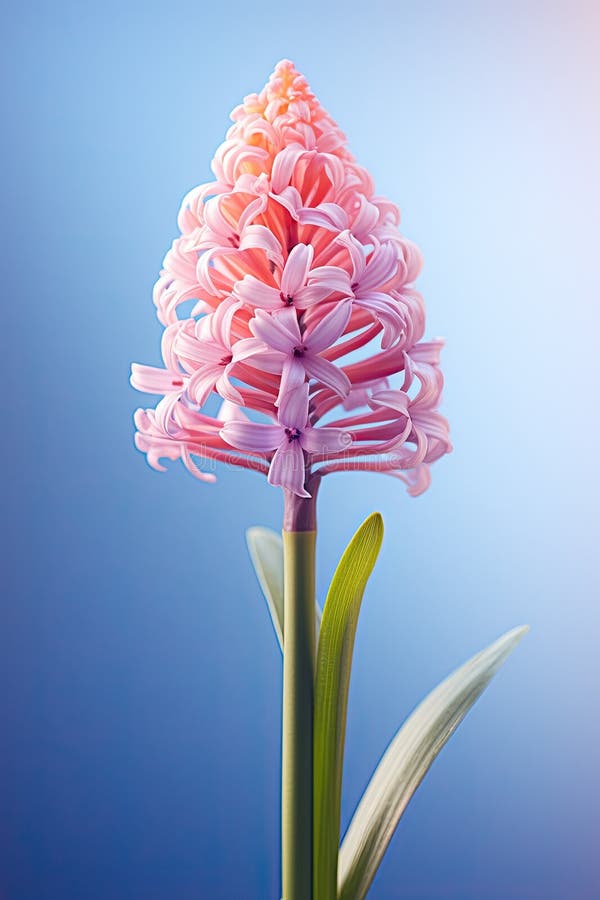 Hyacinth on a Pastel Simple Colored Solid Background with Shadow ...