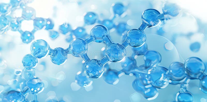 Hyaluronic Acid Molecules in Hydration Concept Stock Illustration ...