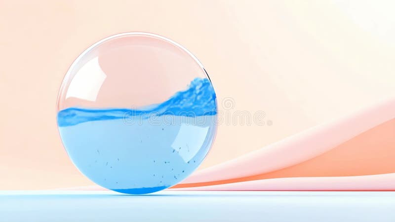 Hyaluronic Acid Serum Progressively Fills a Transparent Sphere Rolling ...
