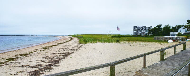 Hyannis Port Pier stock image. Image of rails, panoramic - 30022069