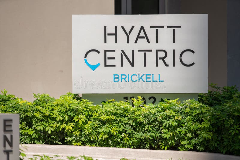 Hyatt Centric Brickell Entrance Sign Editorial Photography - Image of ...