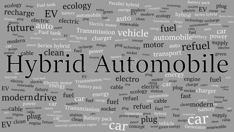 Hybrid Automobile Word Cloud Illustration Use for Background Stock ... Hybrid Automobile Word Cloud Illustration Use for Background Stock ...