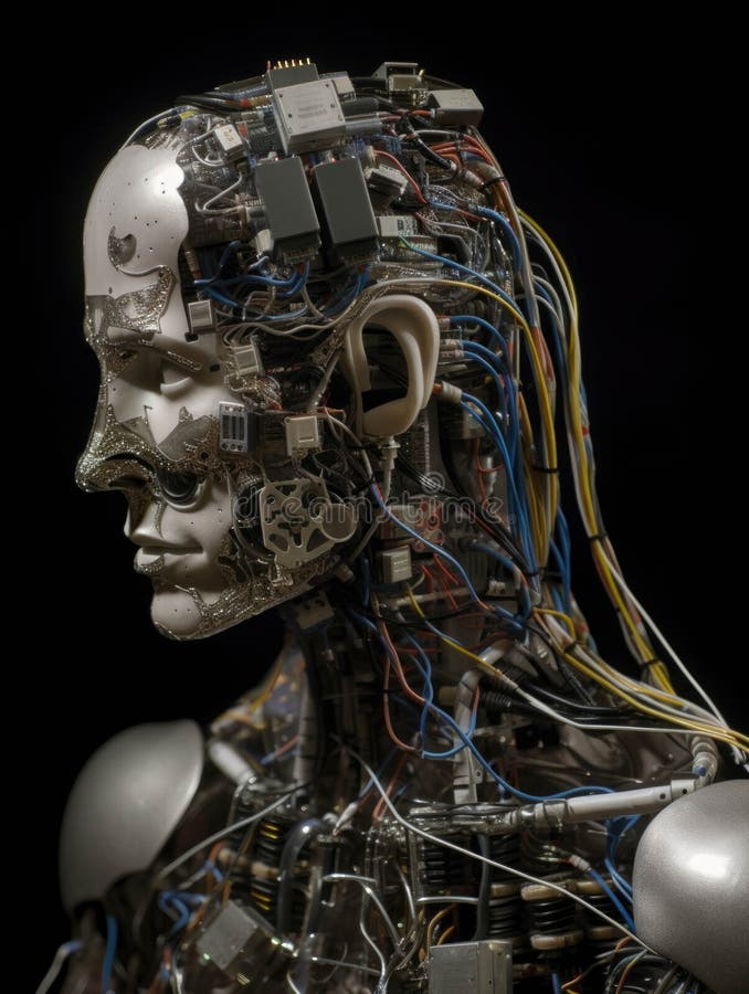 A Hybrid Being with Metal and Electrical Components Raising Awareness ...