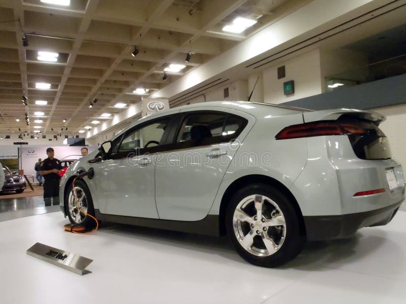 Hybrid Car the Chevy Volt on Display on Platform Editorial Stock Image ...