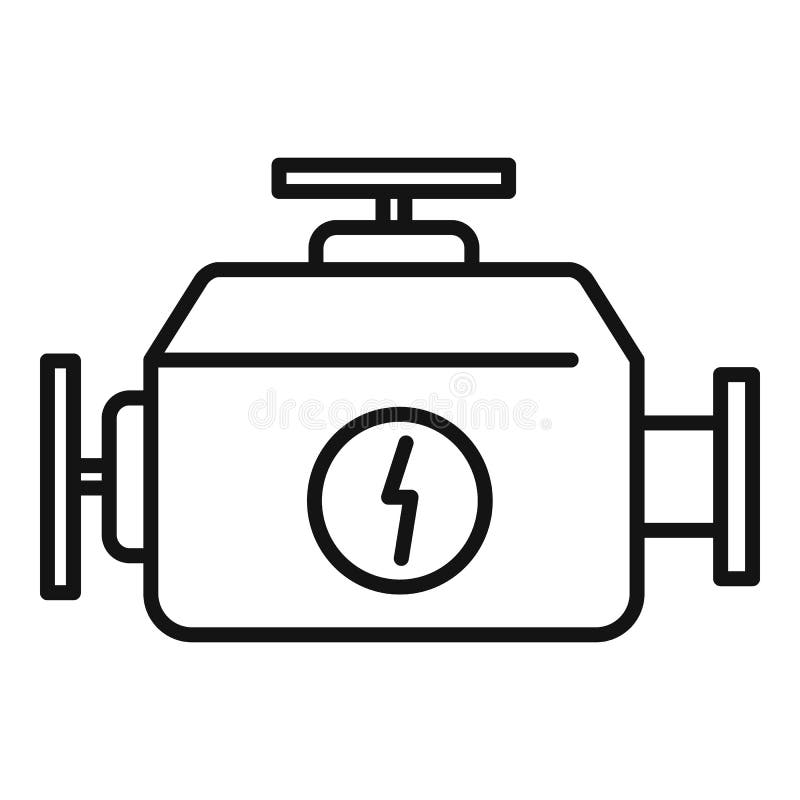 Hybrid Car Engine Icon, Outline Style Stock Vector - Illustration of ...