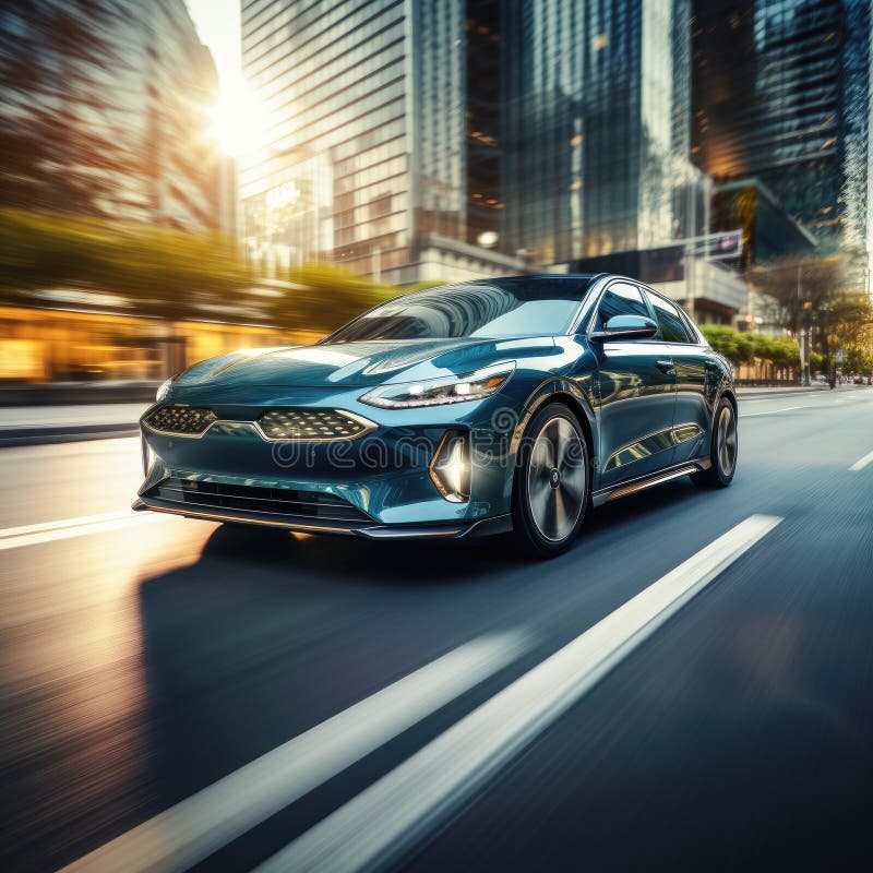 Hybrid Car in Motion, Emphasizing Its Seamless Transition between ...