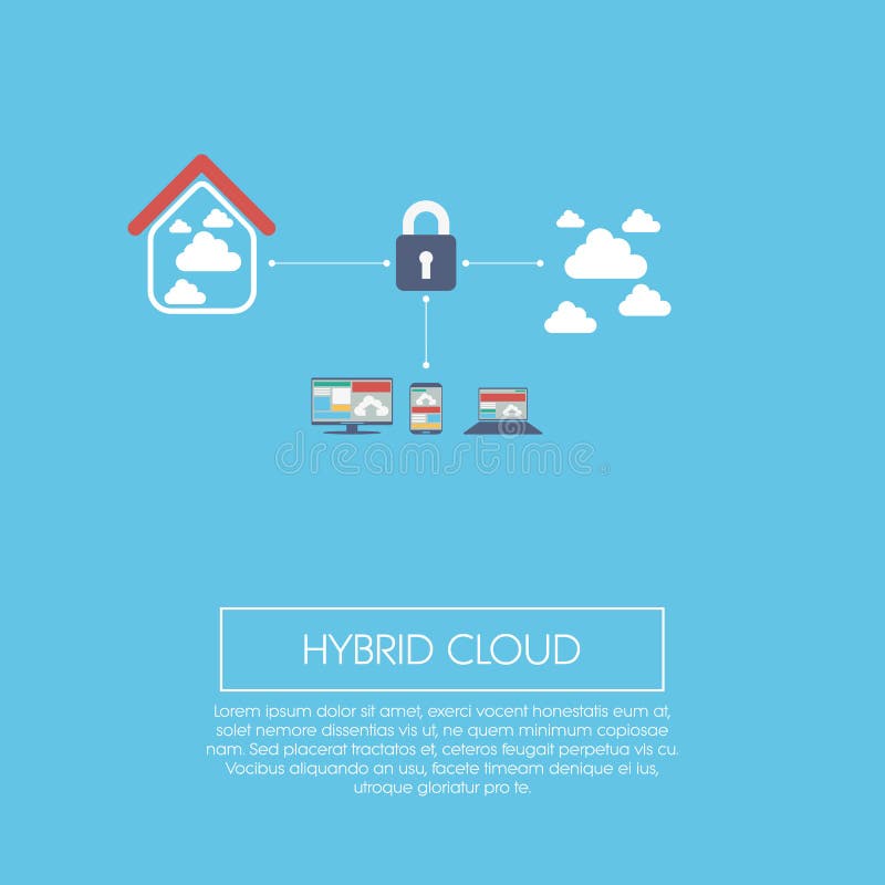 Hybrid Cloud Computing Concept Infographics Stock Vector - Illustration ...