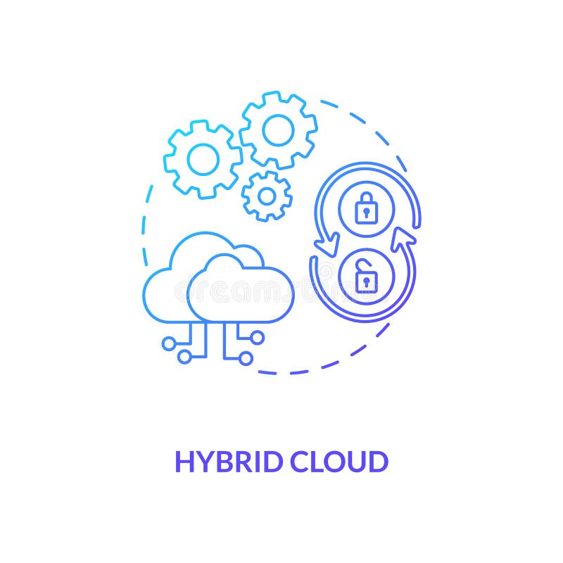 Hybrid cloud concept icon stock vector. Illustration of saas - 208846758