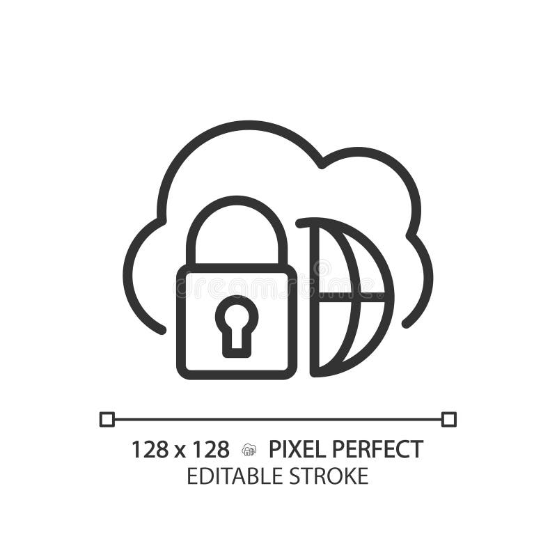 Hybrid Cloud Pixel Perfect Linear Icon Stock Vector - Illustration of ...