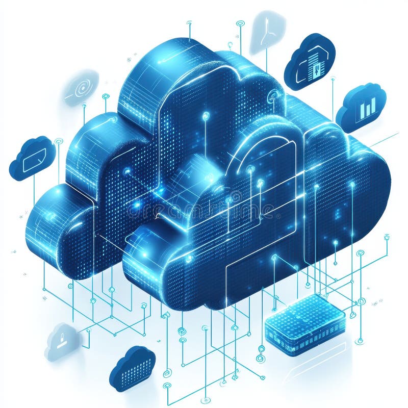 Hybrid Cloud Security: Innovative Cloud Computing Concept with Blue ...