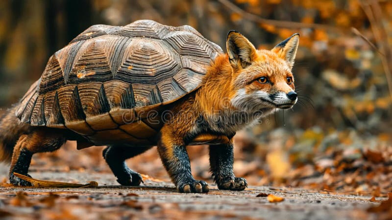 Hybrid Creature, a Mix between a Fox and a Turtle. Stock Video - Video ...