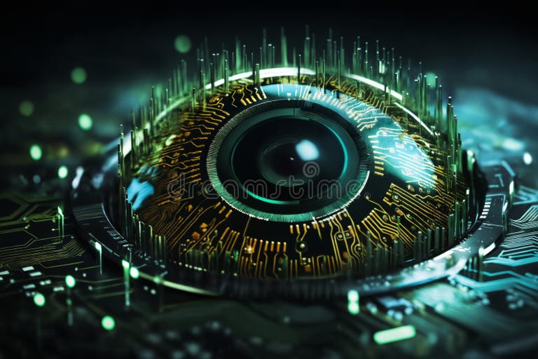A Hybrid of a Digital Eye and a Lens on a Printed Circuit Board, a ...
