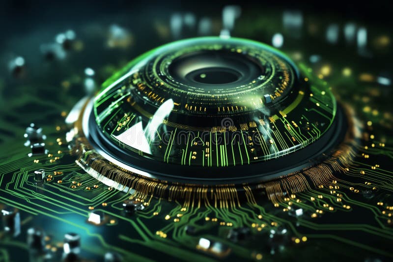 A Hybrid of a Digital Eye and a Lens on a Printed Circuit Board, a ...