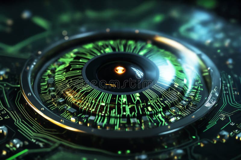 A Hybrid of a Digital Eye and a Lens on a Printed Circuit Board, a ...