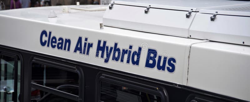 Clean Air Hybrid Bus editorial stock photo. Image of fossil - 129490288