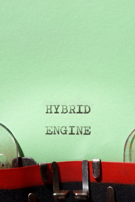 Hybrid engine text stock image. Image of conservation - 270465613