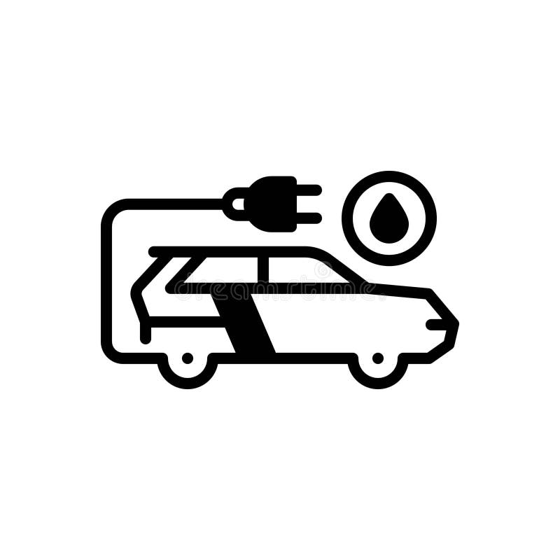 Black Solid Icon for Hybrid, Car and Electric Stock Vector ...