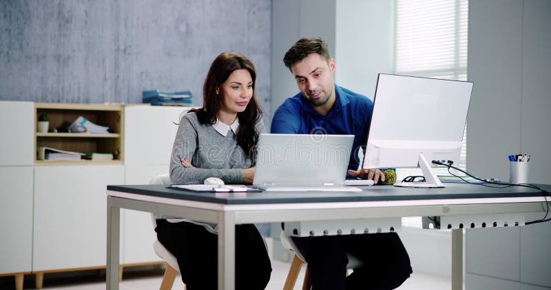 Hybrid Laptop at Workplace in Office Stock Photo - Image of workplace ...